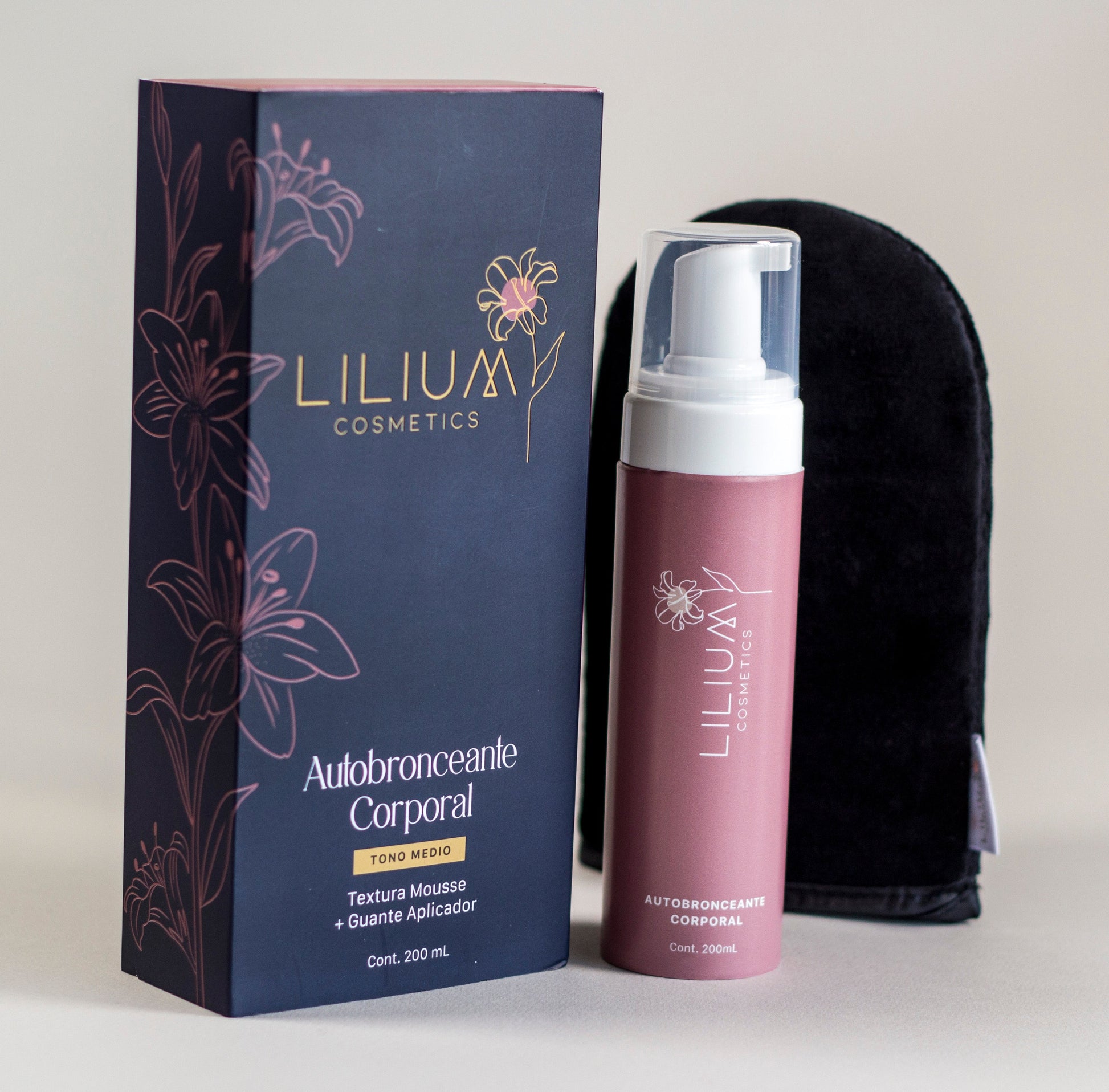 Mouse Autobronceante 200ml + Guante aplicador – Lilium Cosmetics